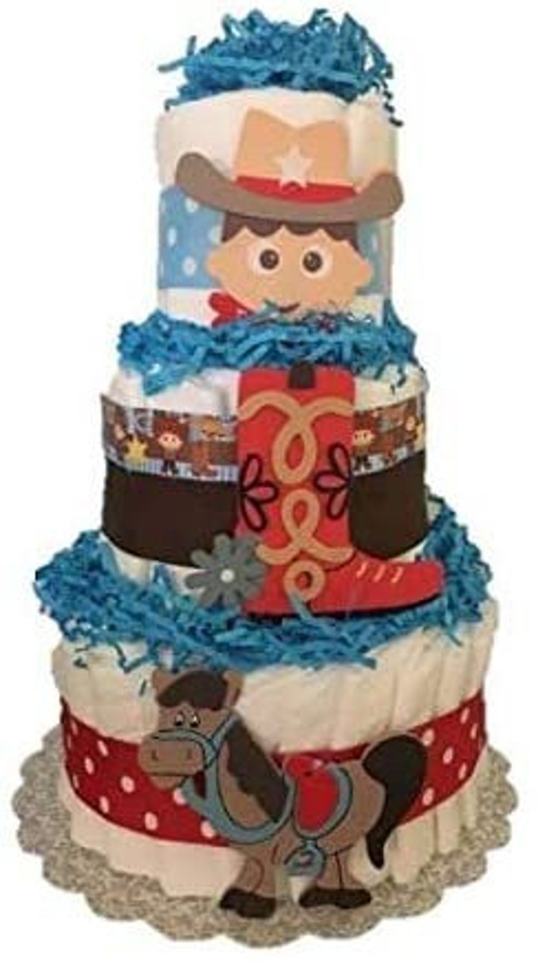Cowboy Theme Diaper Cake Cowboy Diaper Cake Barn Diaper - Etsy
