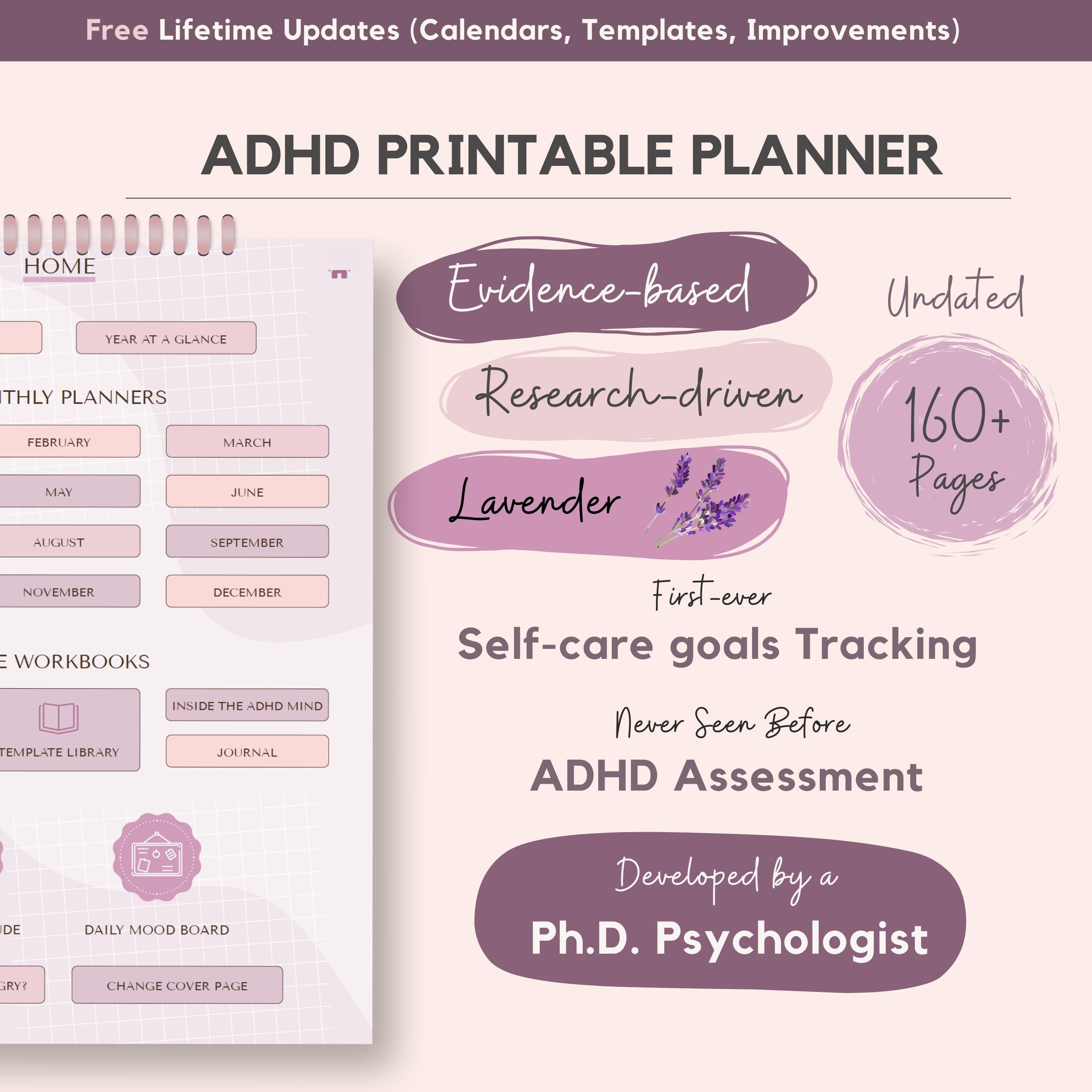 ADHD Planner Adult, Made by Phd Experts, ADHD Printable Planner ADHD ...