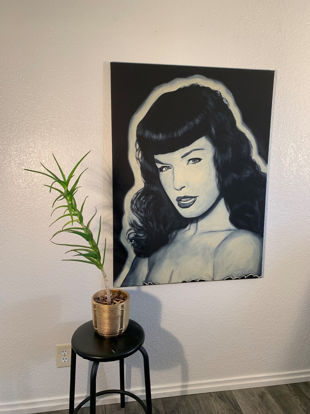BETTY PAGE PAINTING, Acrylic on Canvas, 30x40x.75 - Etsy