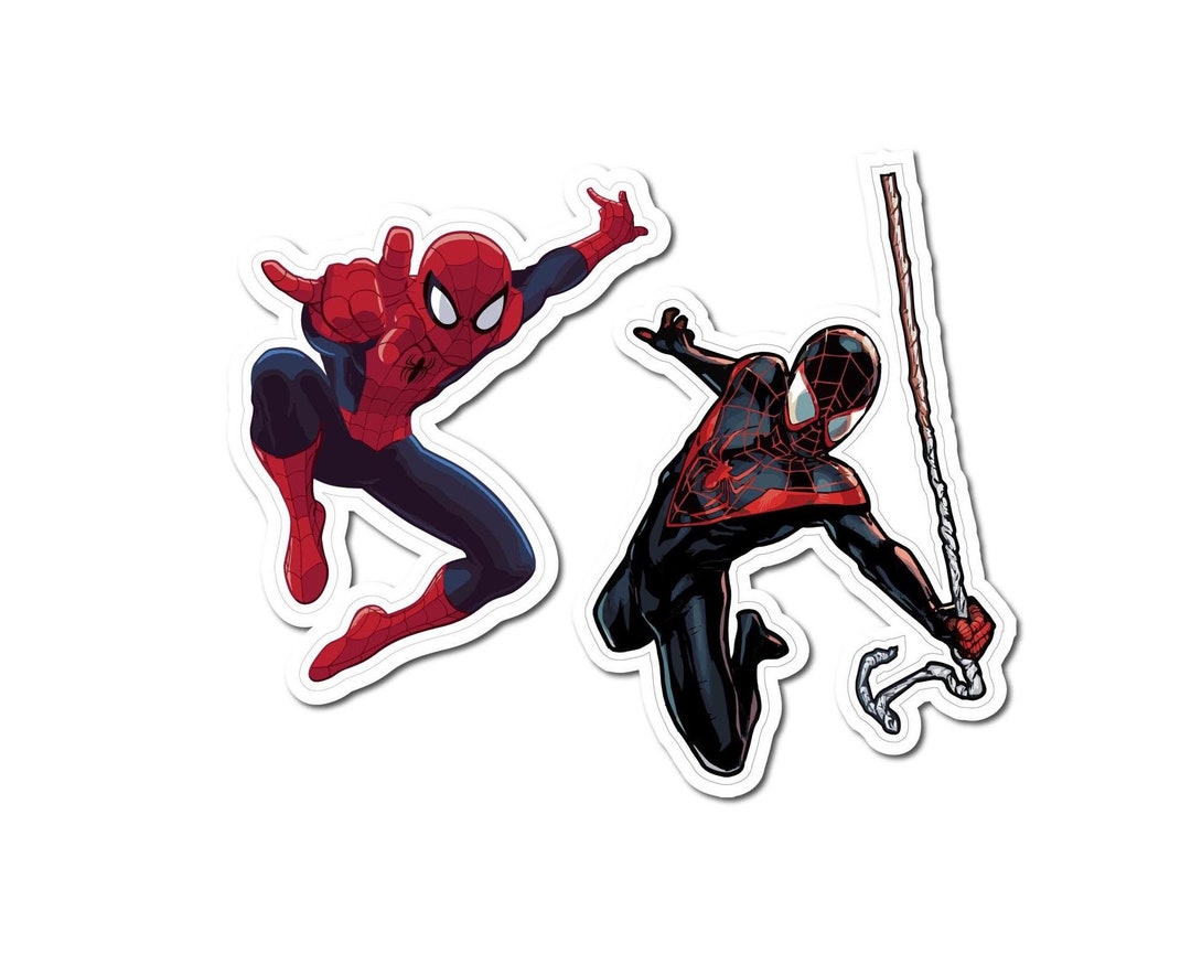 Spider-man & Miles Morales Stickers Set of 2 Vinyl Decals for Laptops ...