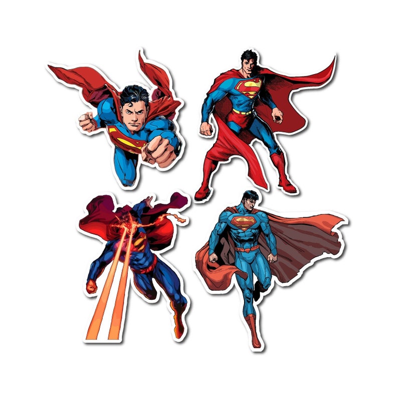 Superman Stickers Pack of 4 - Etsy