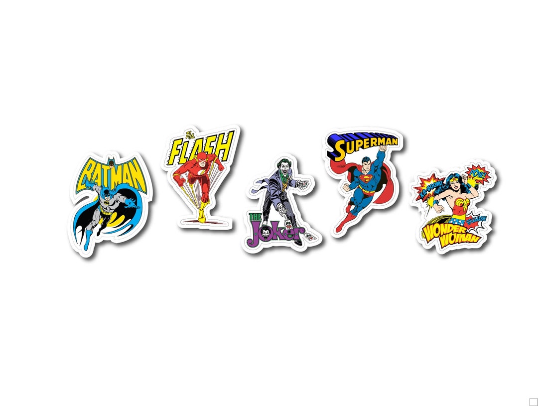 Retro Justice League Stickers – Set of 5 Vintage-inspired DC Comics ...