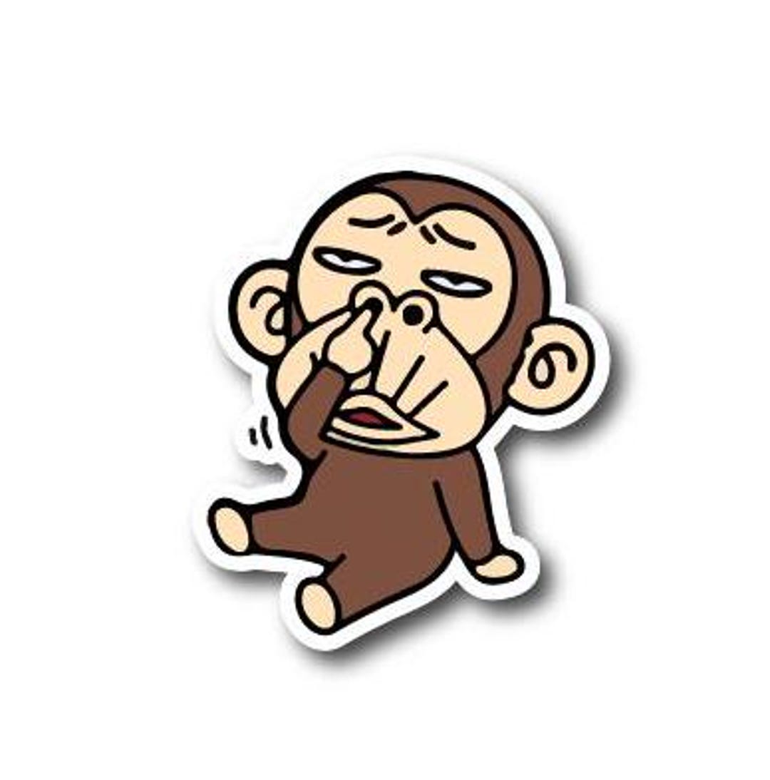 Funny Monkey Sticker - Cute Vinyl Decals - Waterproof/durable Stickers ...