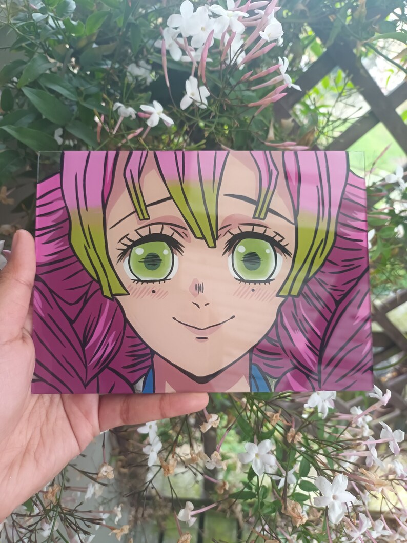 Demon Slayer Kny Anime Glass Painting Tanjiro Rengoku - Etsy
