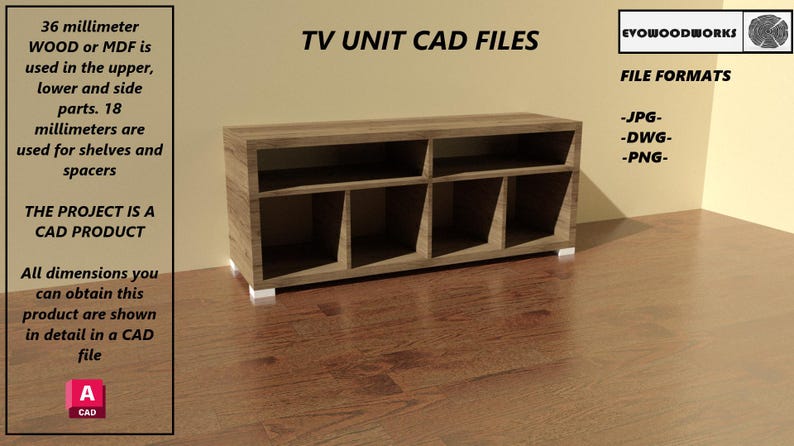 Tv Unit CAD Files - Etsy