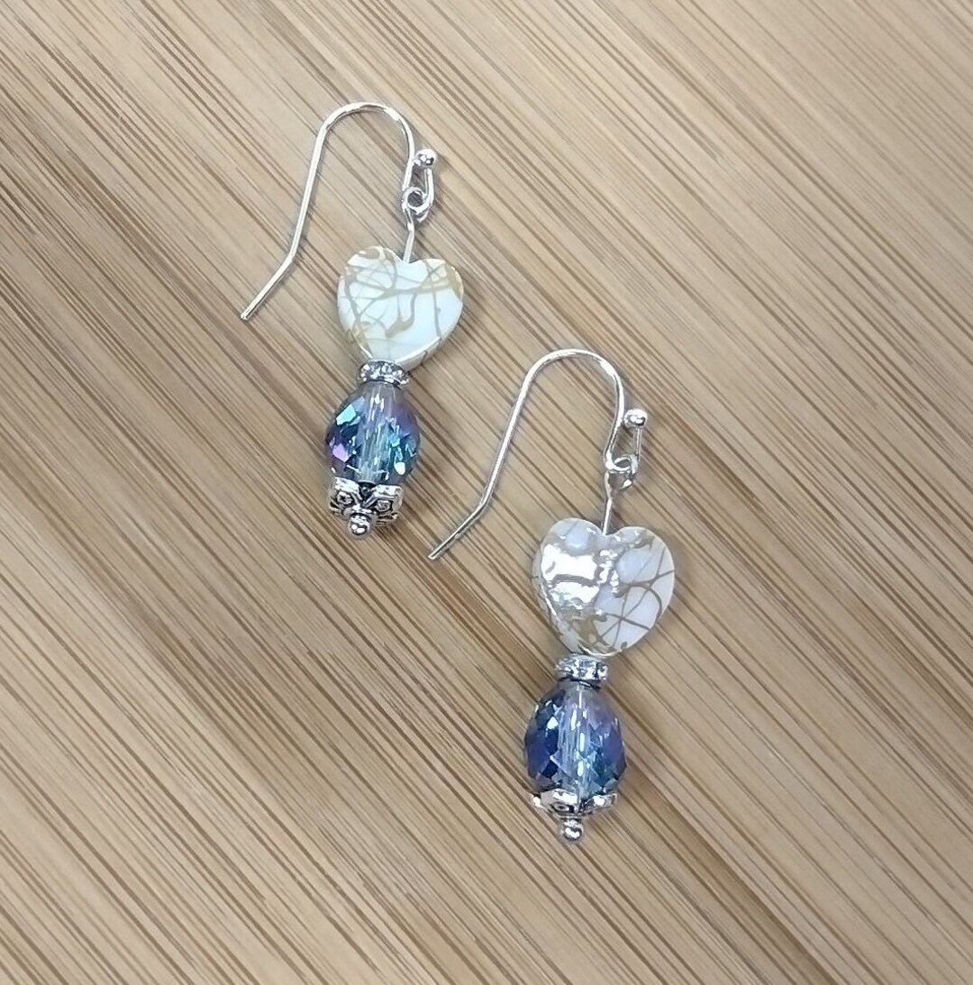 Mother's Day, Gift for Her, Handmade Jewelry, Iridescent Heart Shell ...