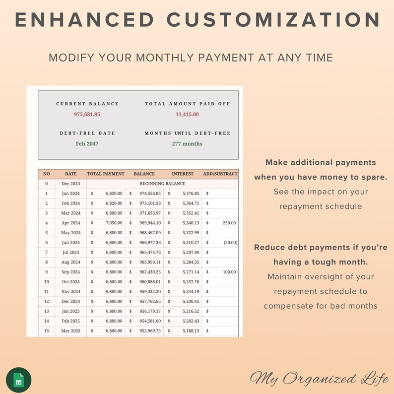 Debt Snowball Avalanche Debt Payoff Google Sheets Debt Tracker Debt ...