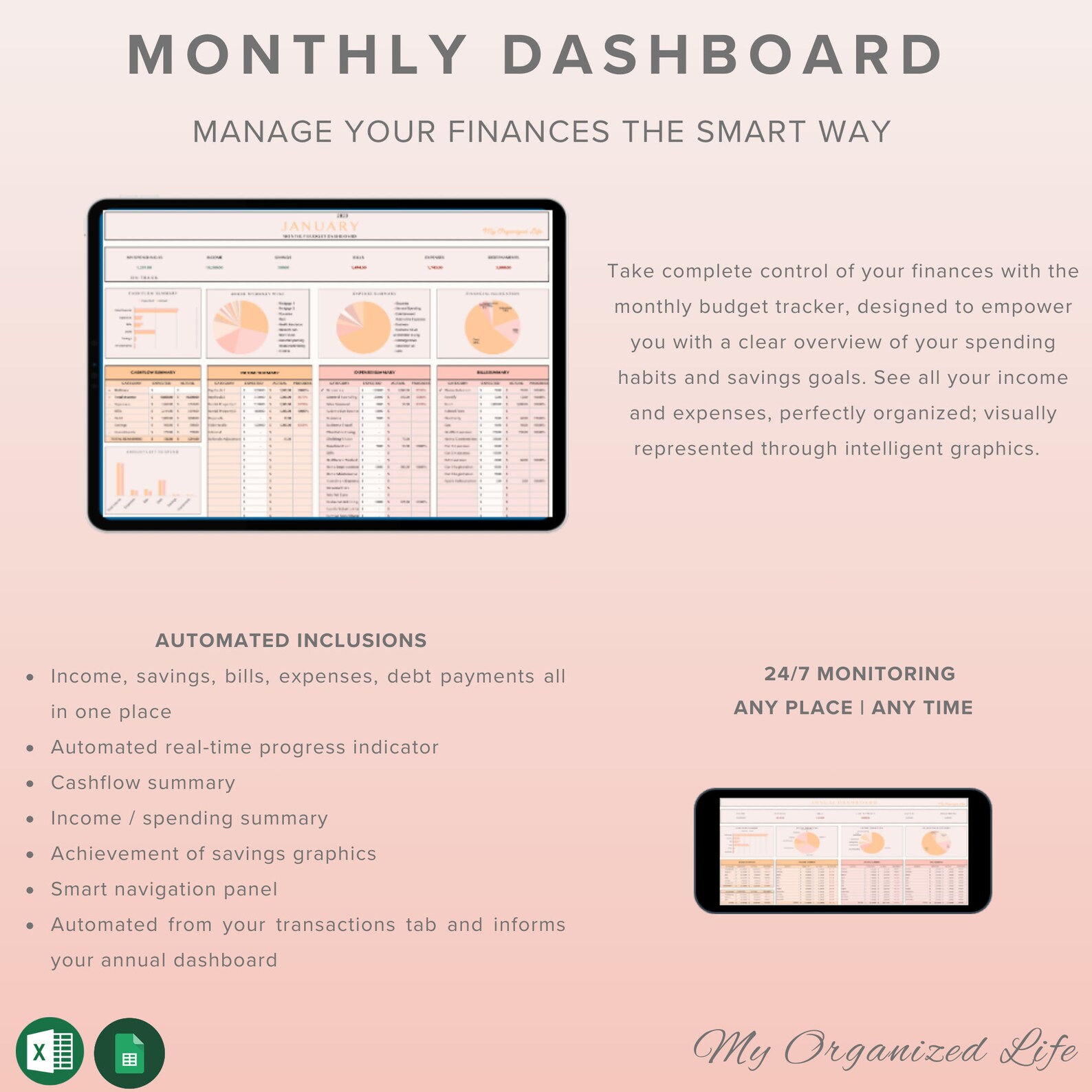 Budget Planner Budget Template Budget Spreadsheet Ultimate Monthly ...