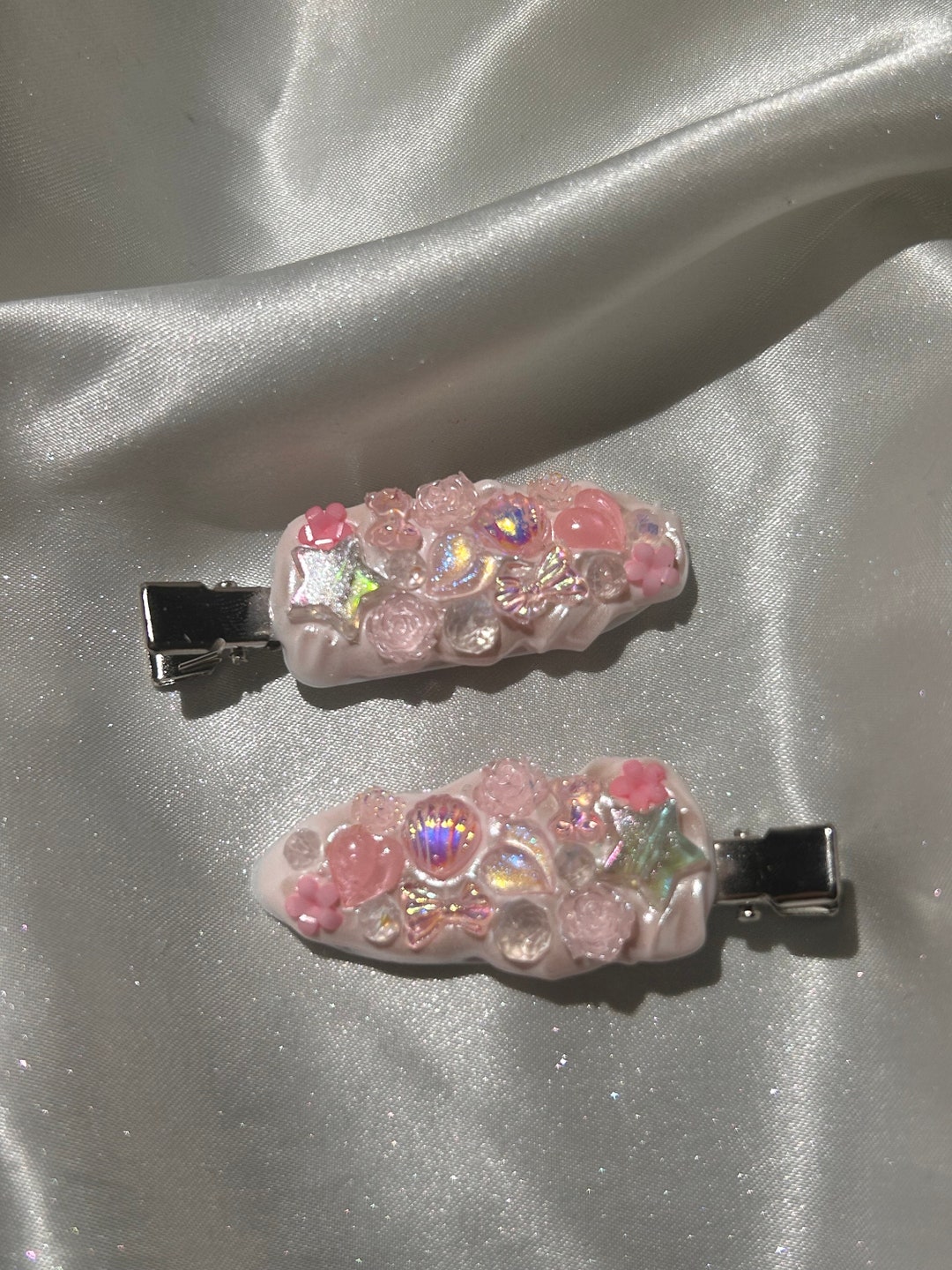 Pink Hair Clip Set - Etsy