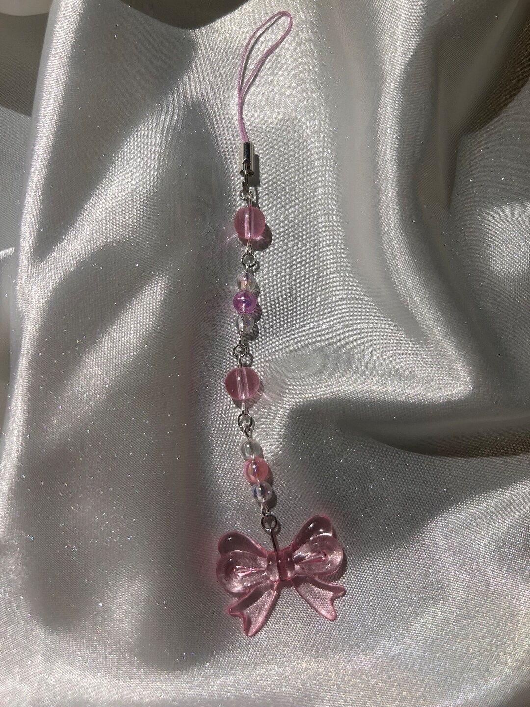 Pink Bow Phone Charm - Etsy