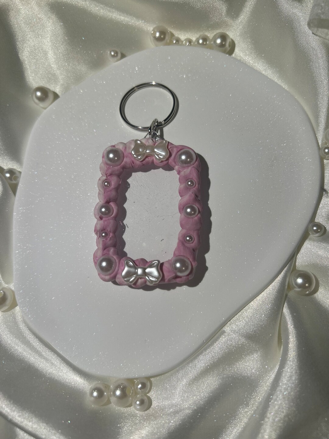 Pink Swirl & Pearl Decoden Keychain - Etsy