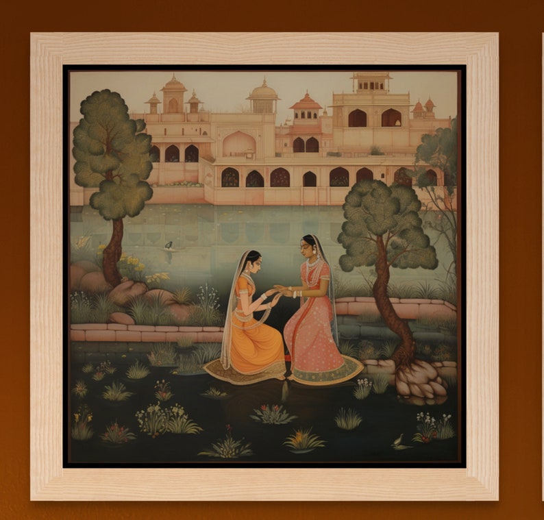 Exquisite Set of Four Pichwai Art Prints: Indian Village Scenes - Etsy