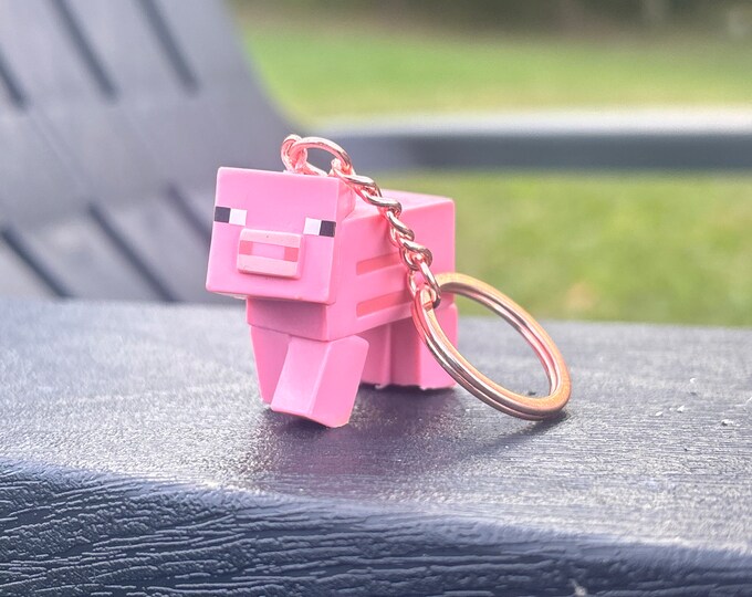 Minecraft Pig Keychain - Etsy