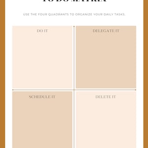 Eisenhower Matrix - to Do List - Etsy