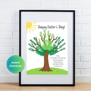 Father's Day Handprint Tree, Father's Day Gift, Gift From Kids, Child ...