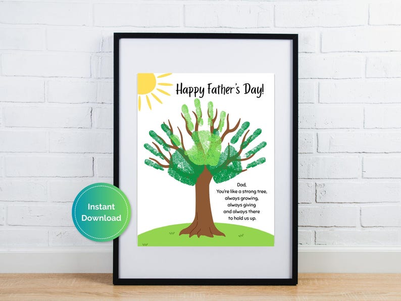 Father's Day Handprint Tree, Father's Day Gift, Gift From Kids, Child ...
