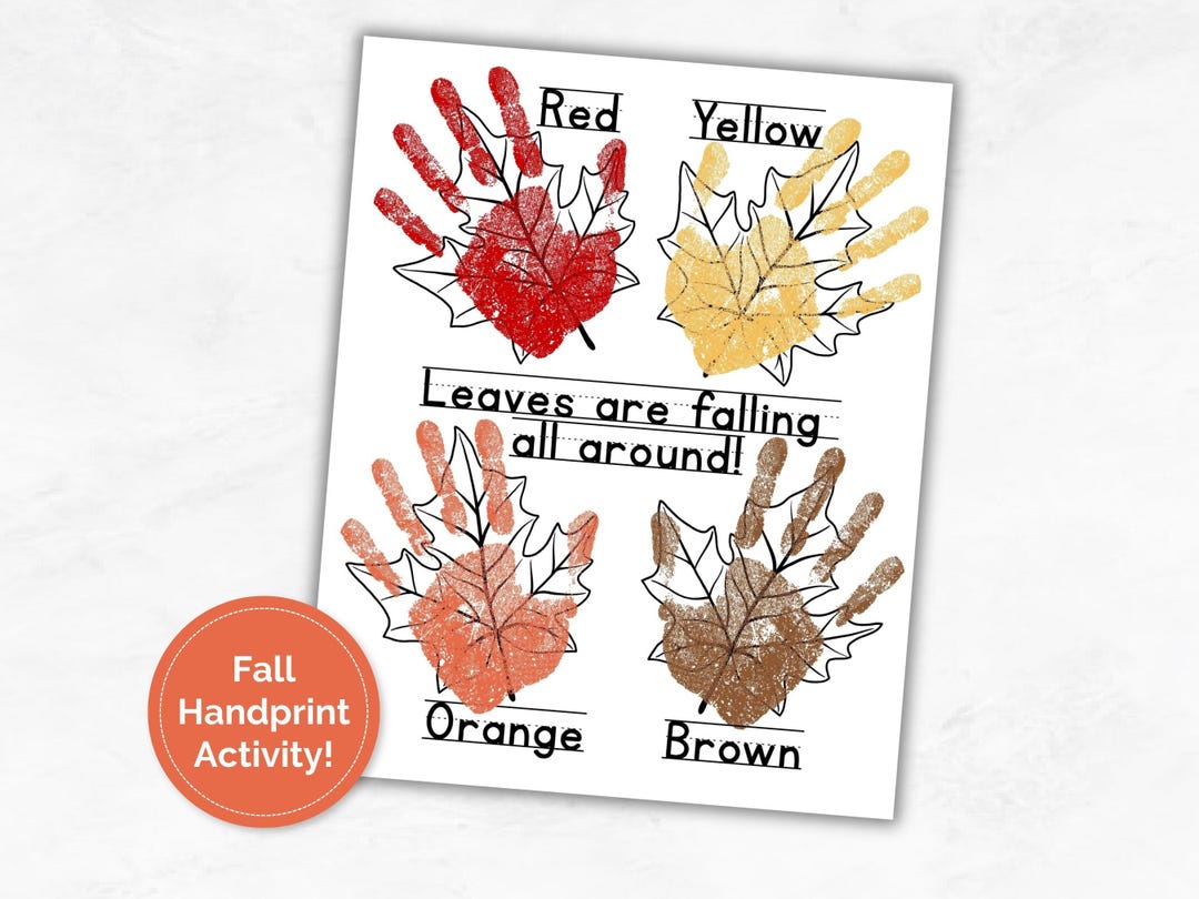 Colors of Fall Worksheet, Fall Colors Handprint / Coloring Learning ...
