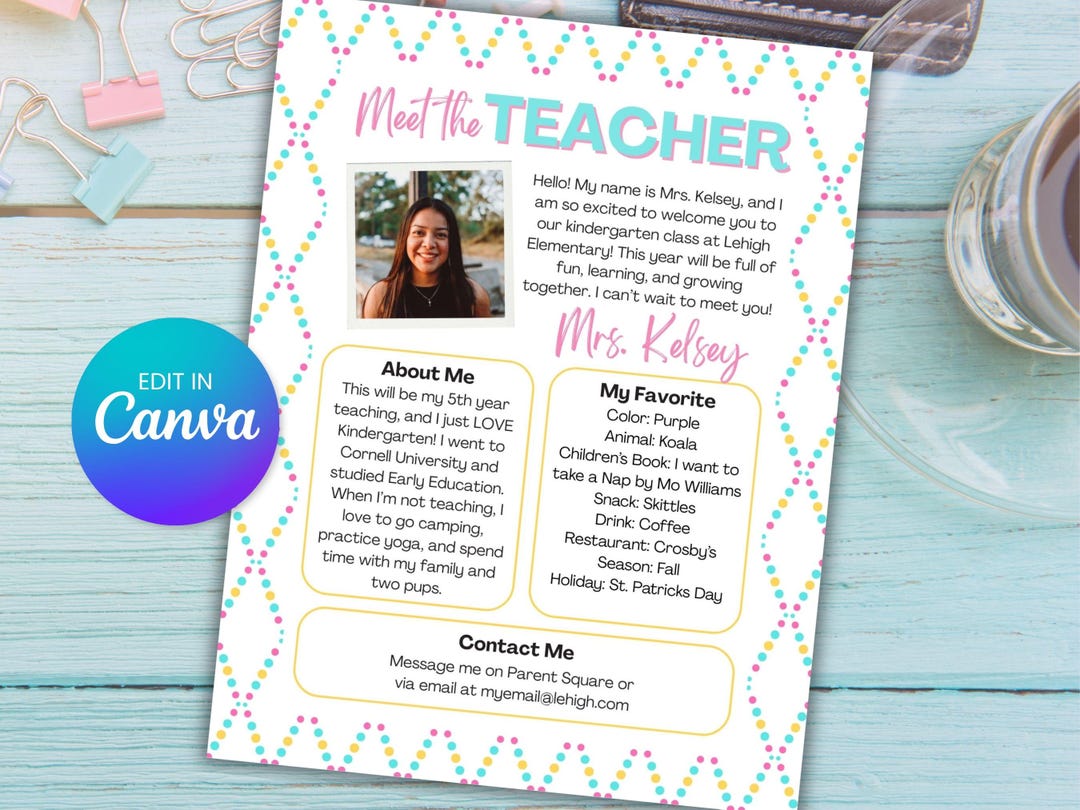 Meet the Teacher Classroom Template, Back to School Welcome Letter ...