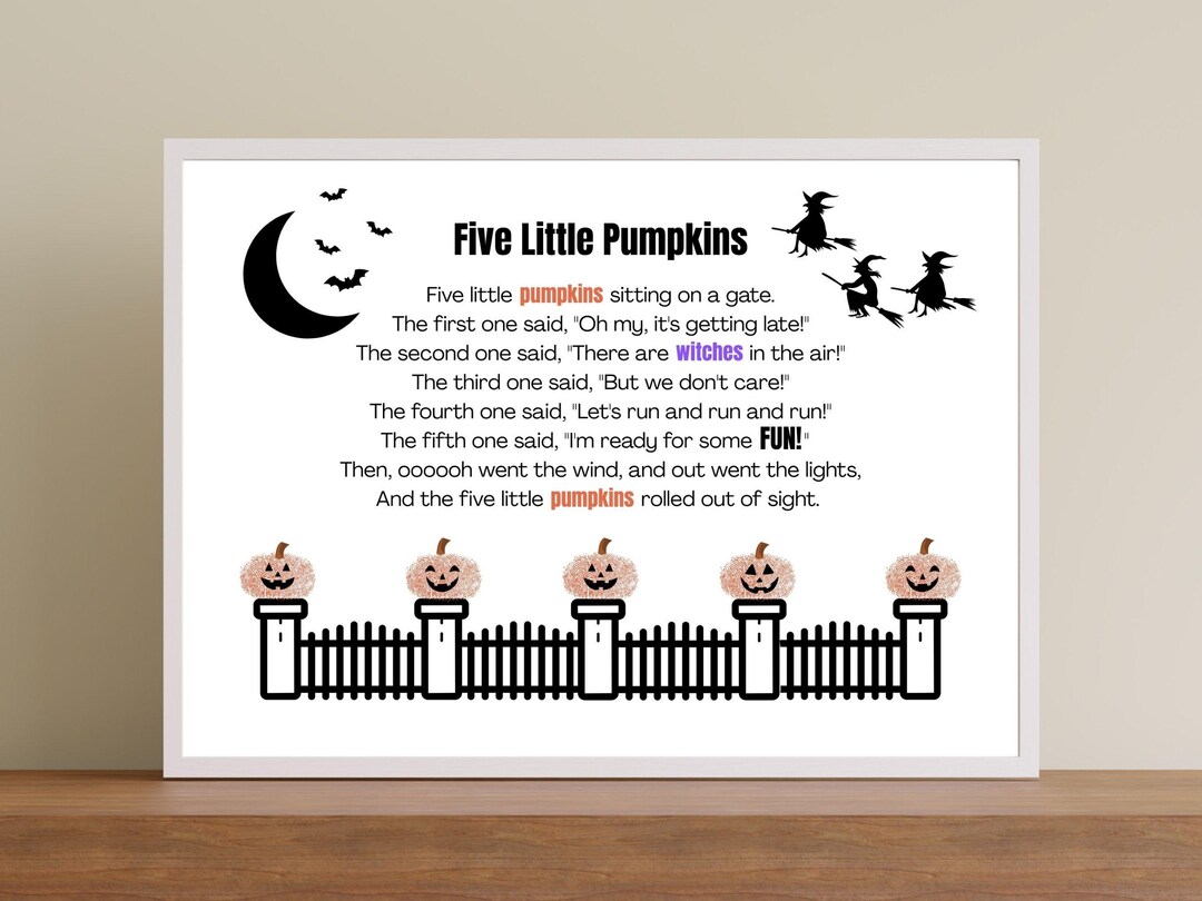 Five Little Pumpkins Craft, Halloween Handprint Fingerprint Art ...