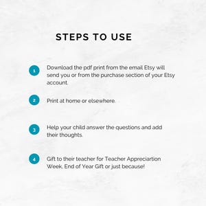 All About My Teacher, Thank You Teacher, Teacher Appreciation Gift, End ...