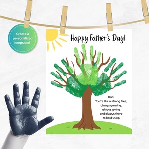 Father's Day Handprint Tree, Father's Day Gift, Gift From Kids, Child ...