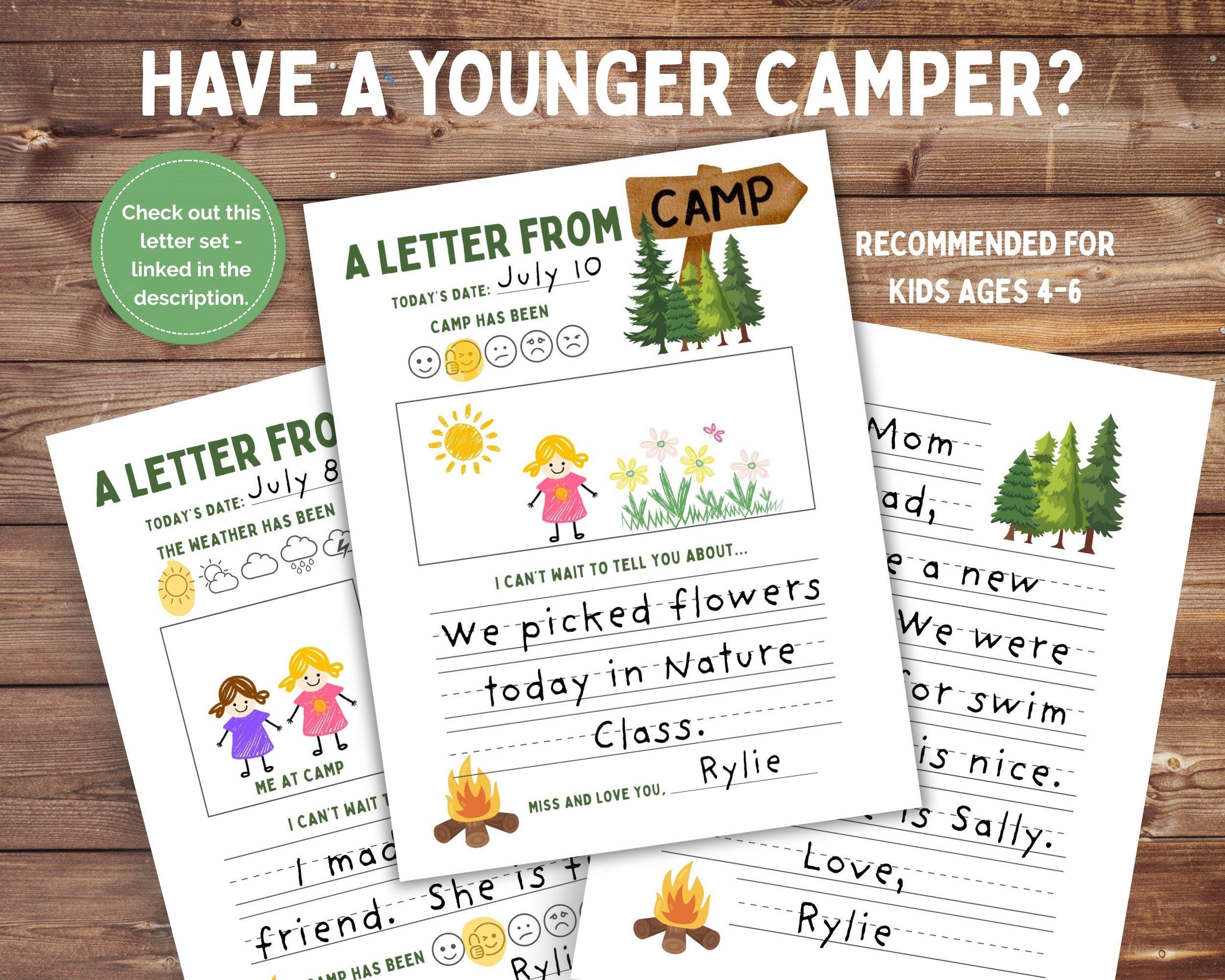 Letters From Camp, Camp Stationery, Printable Letter From Camp, Summer ...