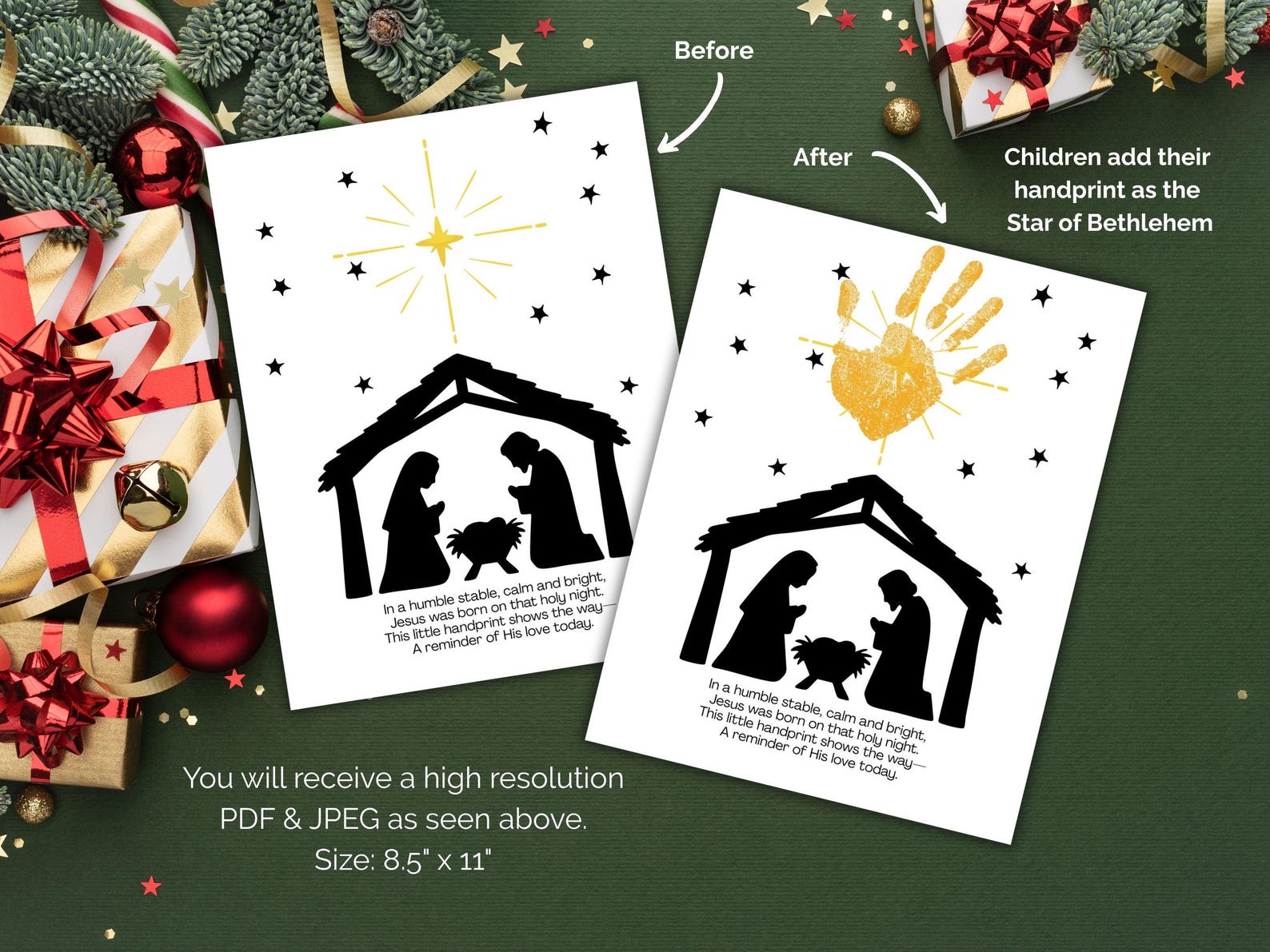 Nativity Handprint Craft for Kids, Christian Christmas Activity ...