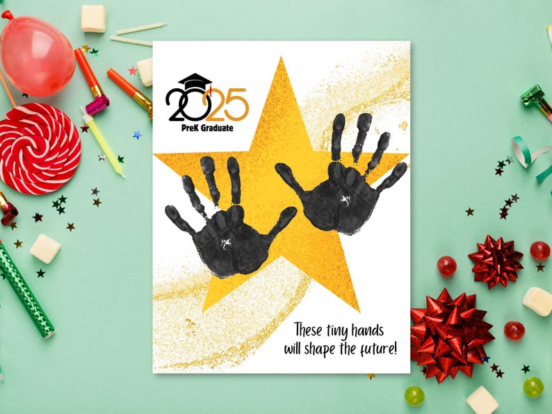 Preschool Graduation Handprint Art, Prek Graduation Handprint Activity ...