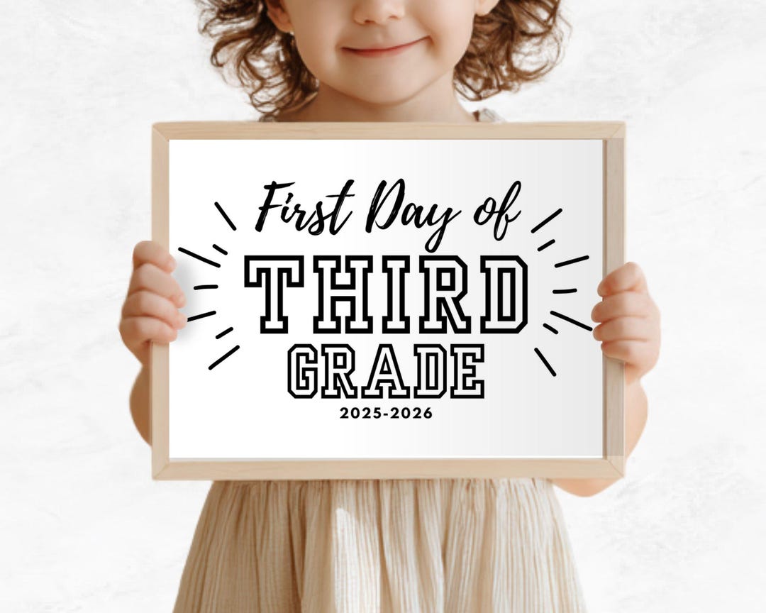 Printable First Day of 3rd Grade Sign, DIY Back to School Coloring Page ...