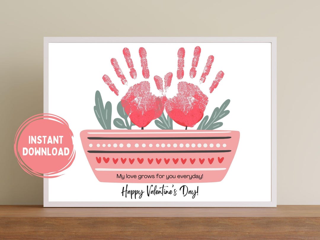 Flower Pot Handprint Art Printable, Handprint Craft for Baby Toddler ...