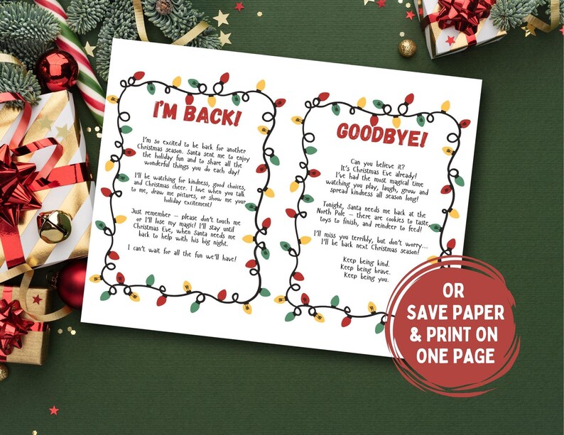 Elf Arrival & Goodbye Letter Set | Printable Elf Letters | Christmas ...