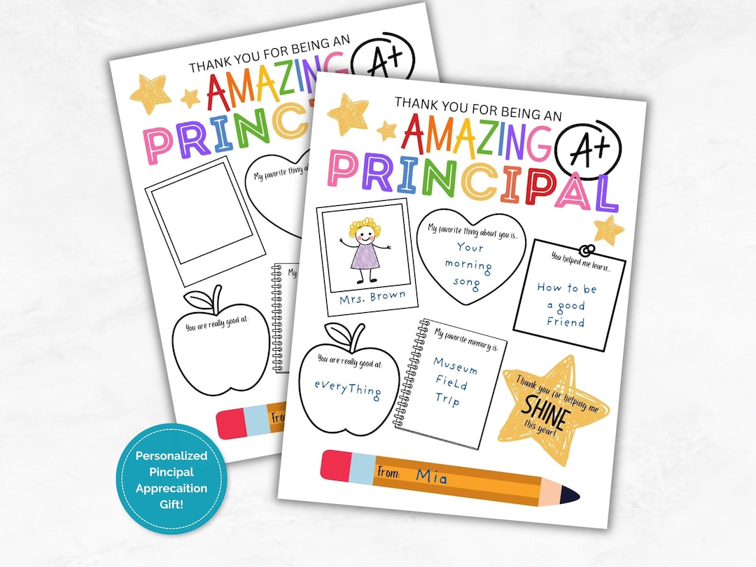 Principal Thank You, Thank You Principal Card, Staff Appreciation Gift ...