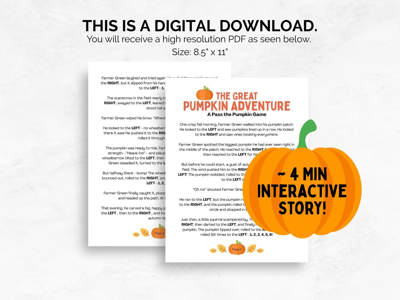 Pass the Pumpkin Game, Left Right Game, Fall Classroom Party, Prek ...