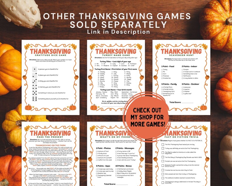 Who's Most Like the Turkey Game, Printable Thanksgiving Game, Fall ...