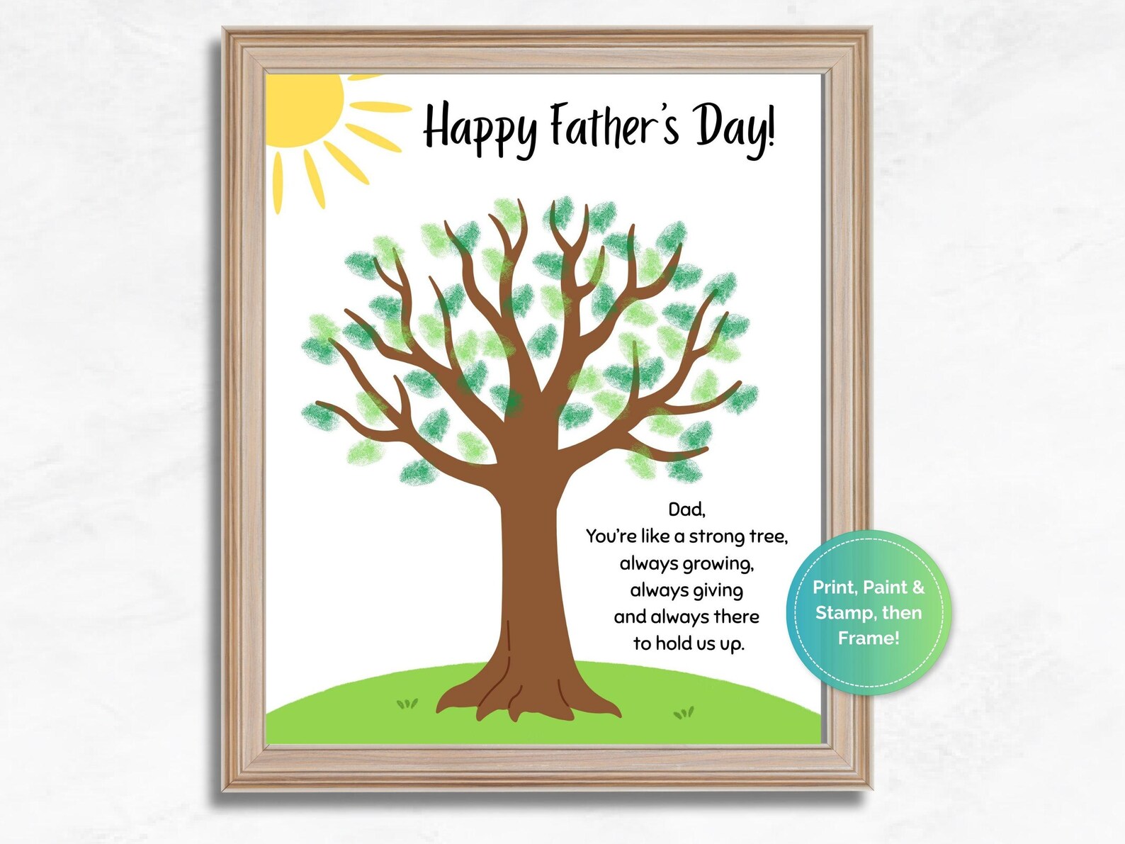 Father's Day Handprint Tree, Father's Day Gift, Gift From Kids, Child ...