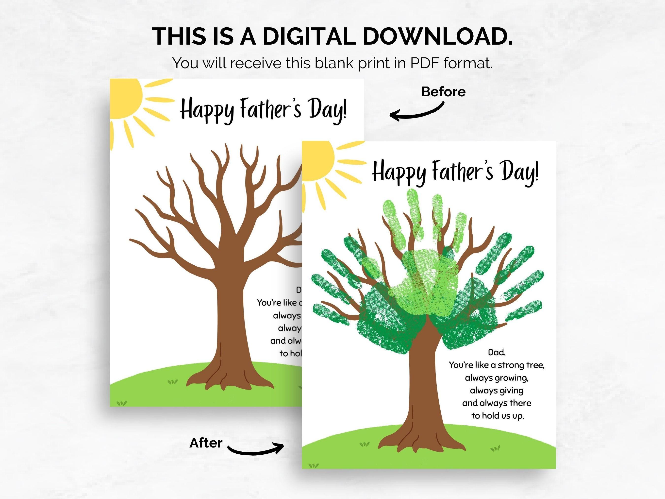 Father's Day Handprint Tree, Father's Day Gift, Gift From Kids, Child ...