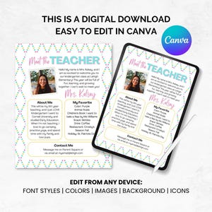 Meet the Teacher Classroom Template, Back to School Welcome Letter ...