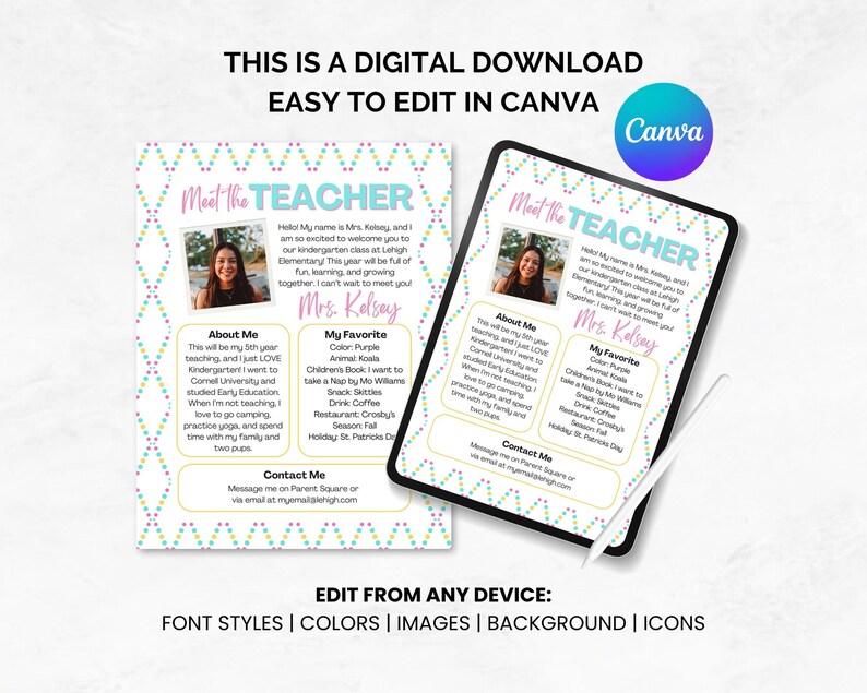 Meet the Teacher Classroom Template, Back to School Welcome Letter ...
