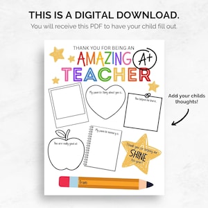 All About My Teacher, Thank You Teacher, Teacher Appreciation Gift, End ...