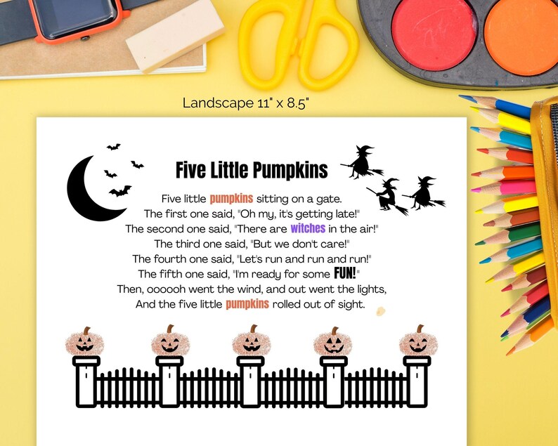 Five Little Pumpkins Craft, Halloween Handprint Fingerprint Art ...