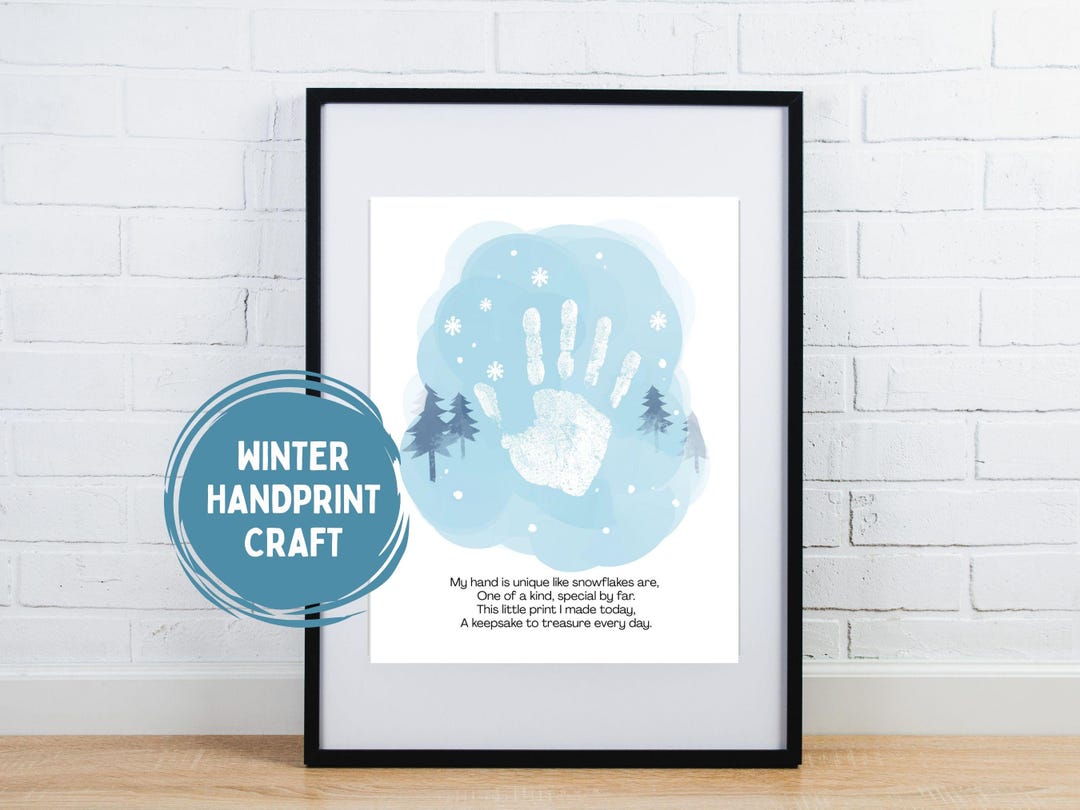 Snowflake Handprint Art Printable | Winter Handprint Craft for Kids ...