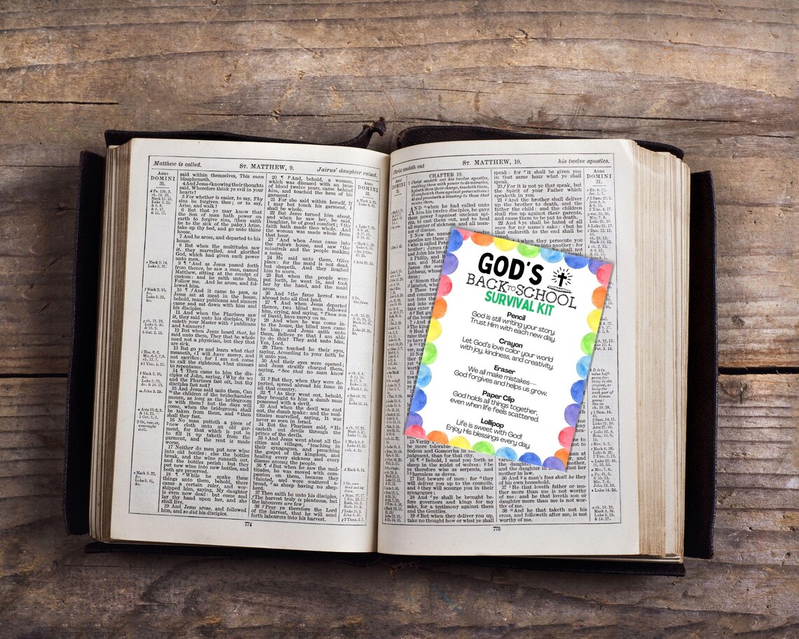 God's Back to School Survival Kit, Religious First Day of School, First ...