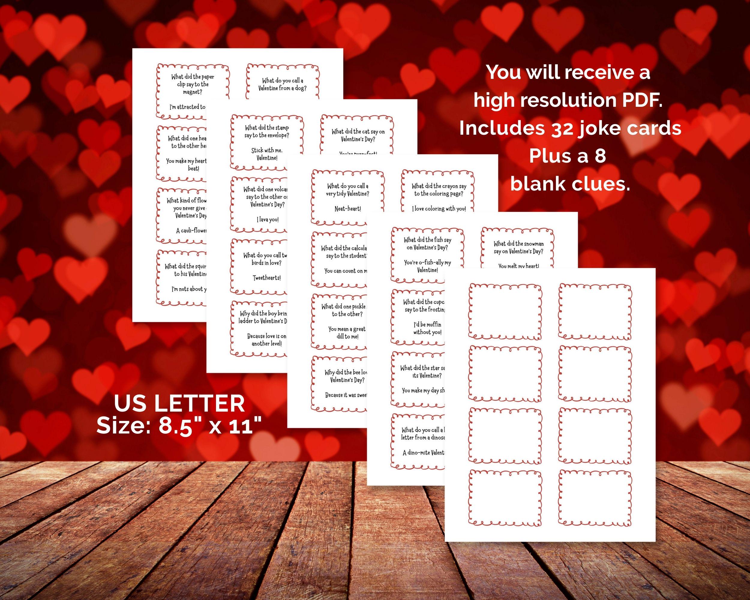 Valentine's Day Joke Cards | Printable Lunchbox Riddles for Kids & Teen ...