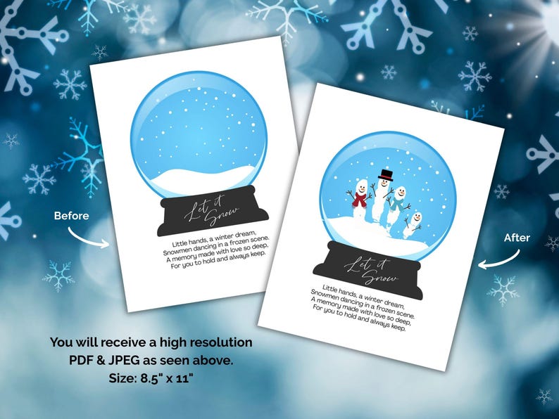 Snowman Handprint Art, Snow Globe Craft for Kids & Toddlers, Winter ...
