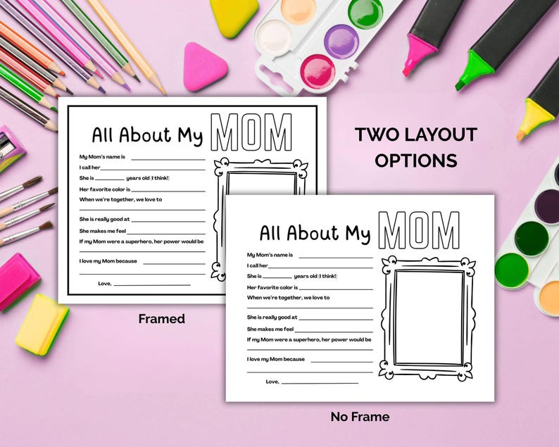 All About My Mom Printable, Mother's Day Questionnaire, Birthday ...