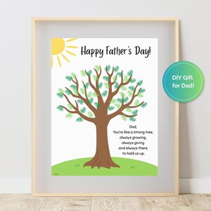 Father's Day Handprint Tree, Father's Day Gift, Gift From Kids, Child ...