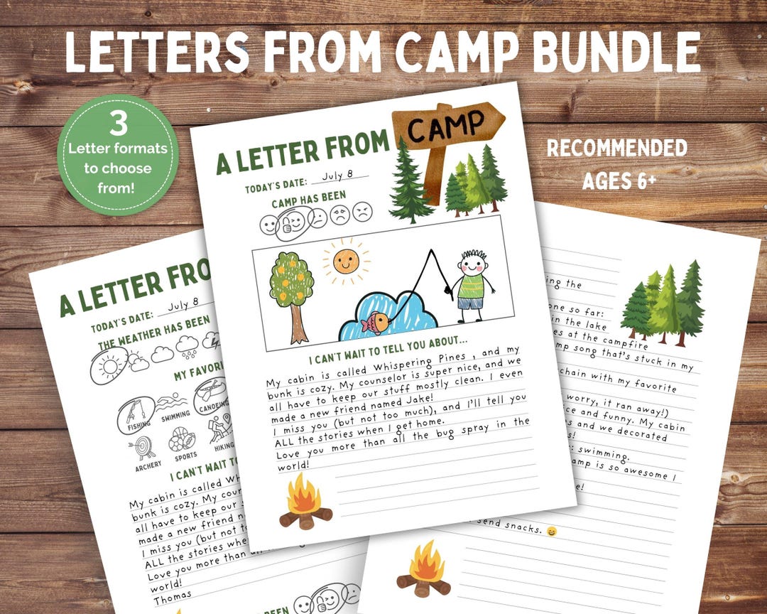Letters From Camp, Camp Stationery, Printable Letter From Camp, Summer ...
