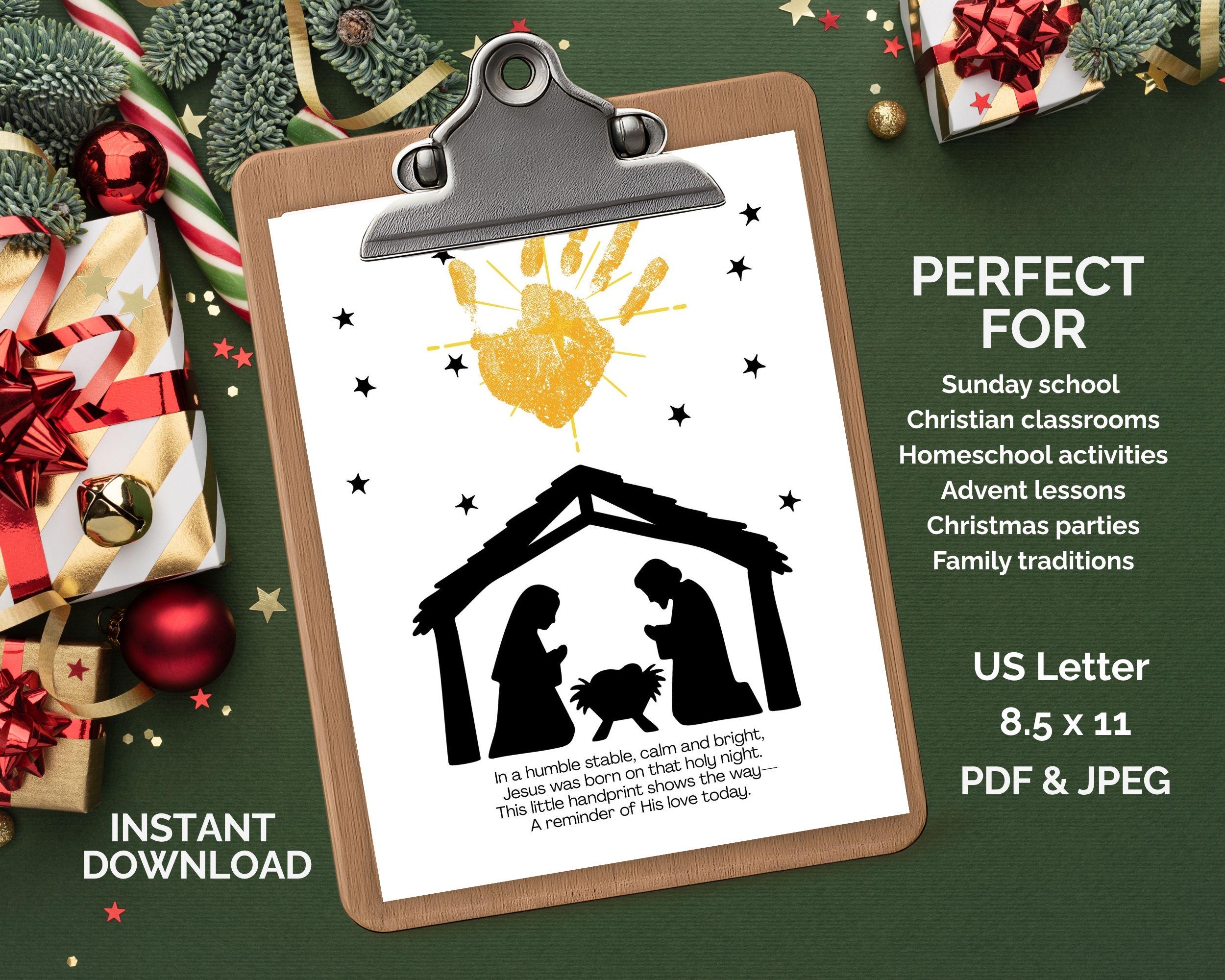 Nativity Handprint Craft for Kids, Christian Christmas Activity ...