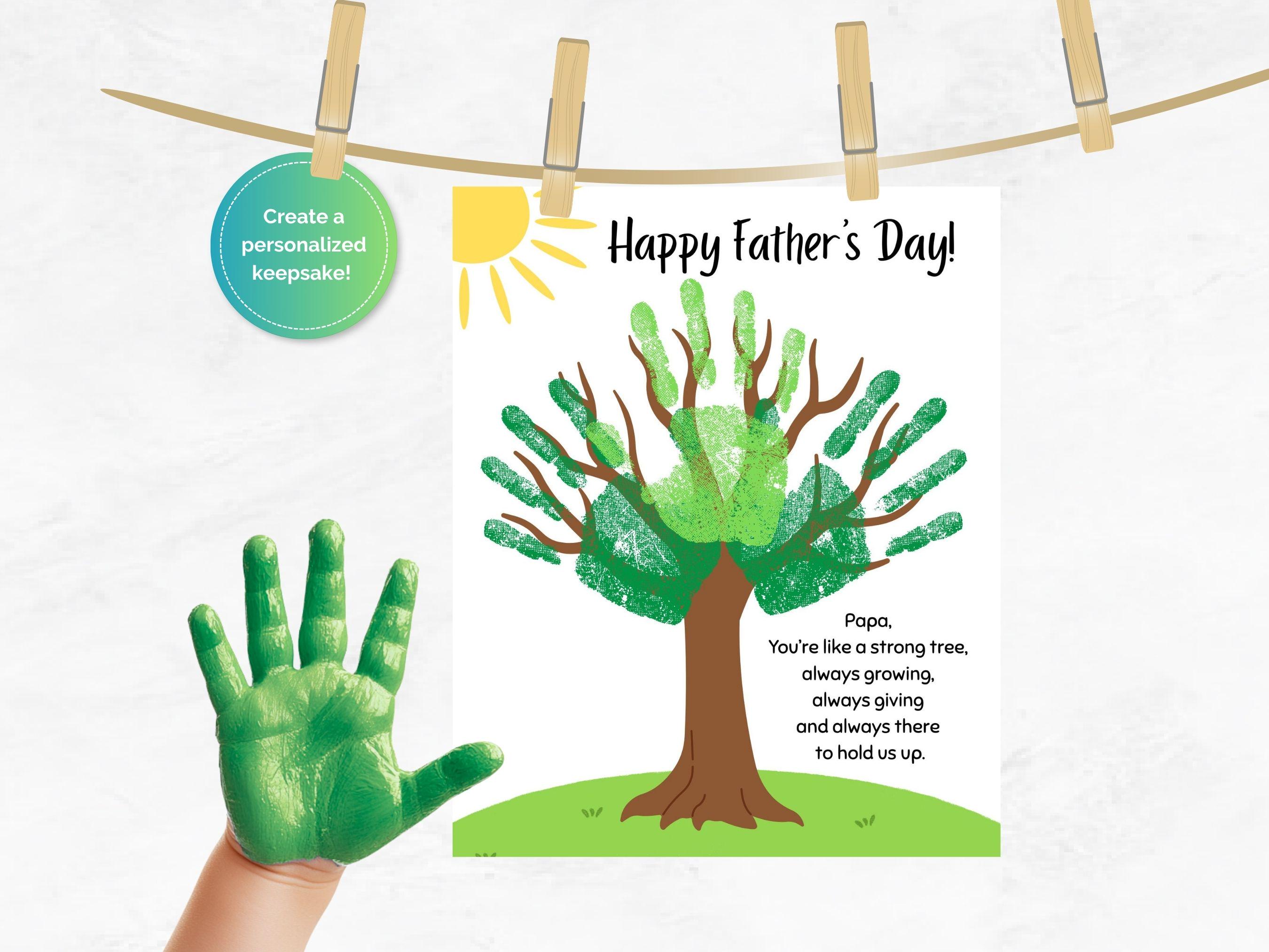Grandpa/papa Handprint Tree Art, Father's Day Gift, Gift From Grandkids ...