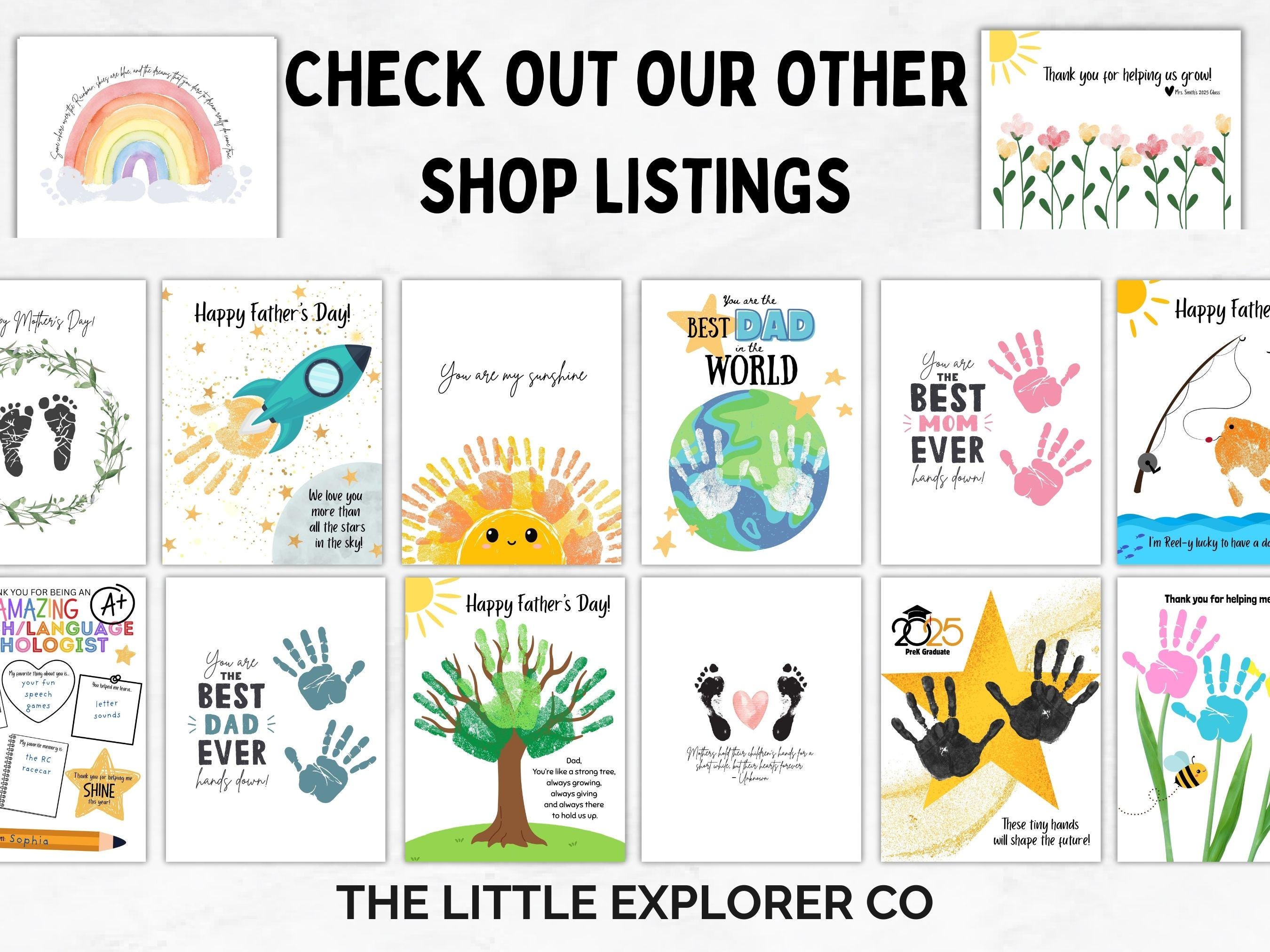 Father's Day Handprint Art, Father's Day DIY Gift From Kids, Printable ...